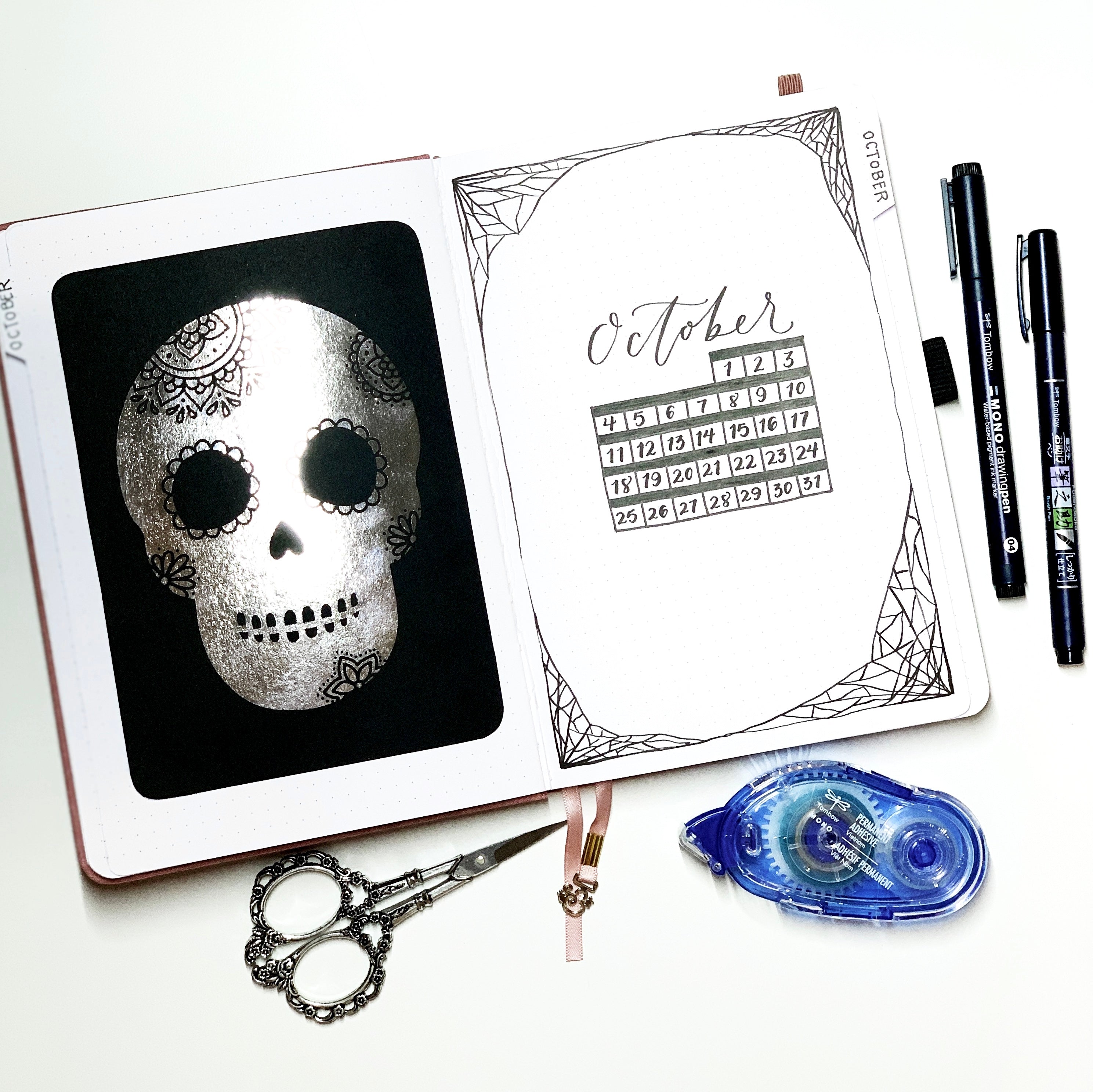Spooky October Bullet Journal Spread | Archer and Olive