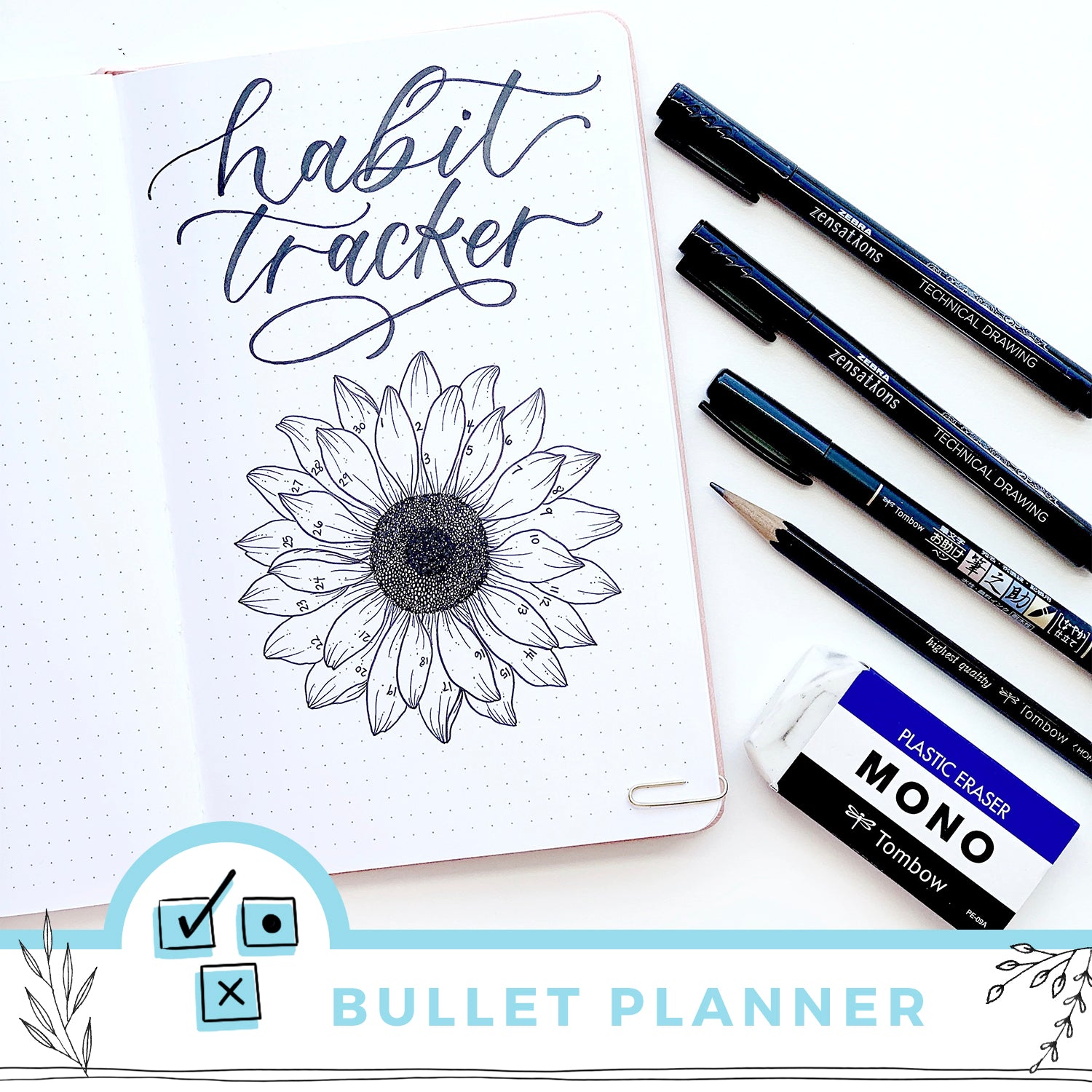 Sunflower Habit Tracker Tutorial | Archer and Olive