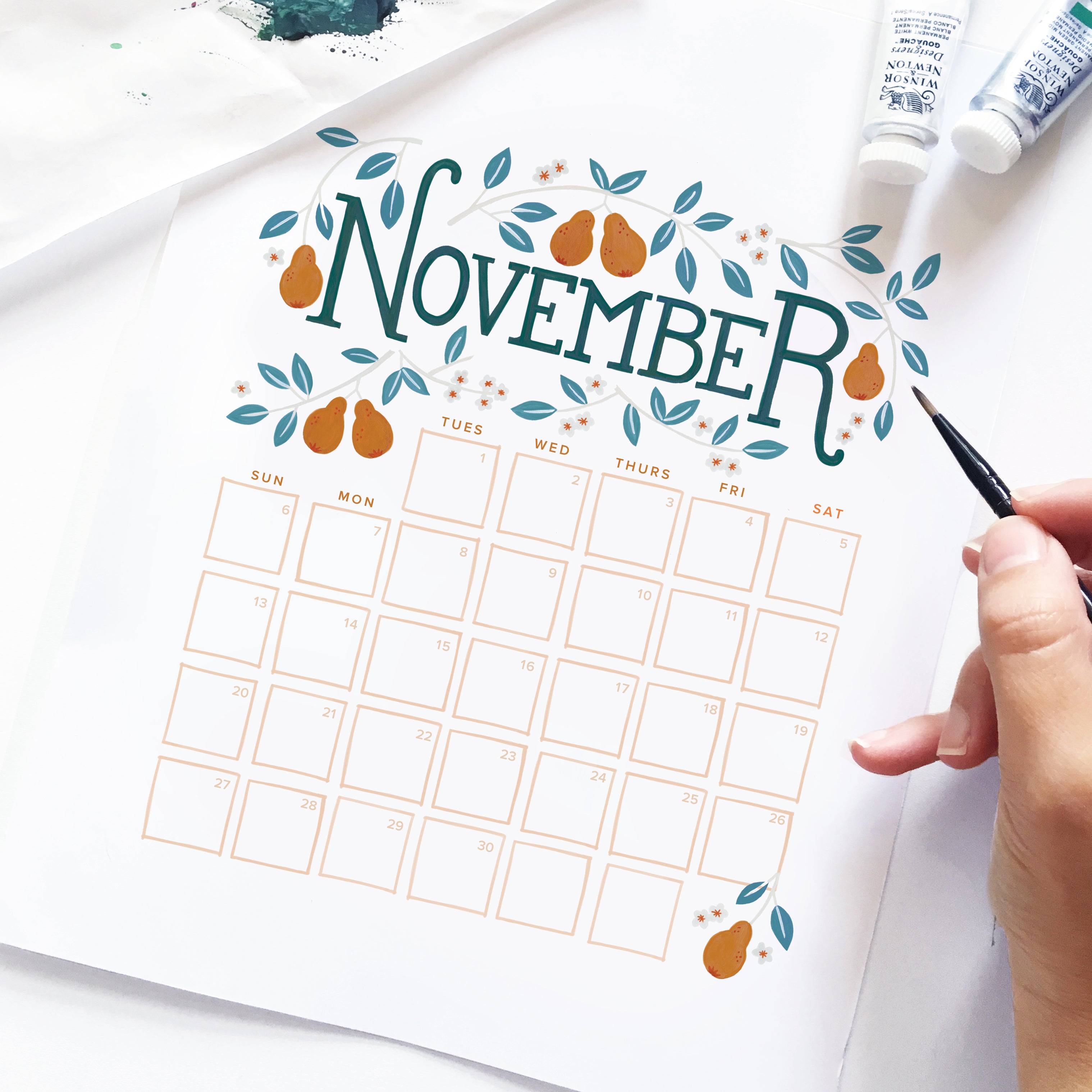 November 2016 Calendar Freebie | Archer and Olive november-2016-calendar-freebie-archer-and-olive