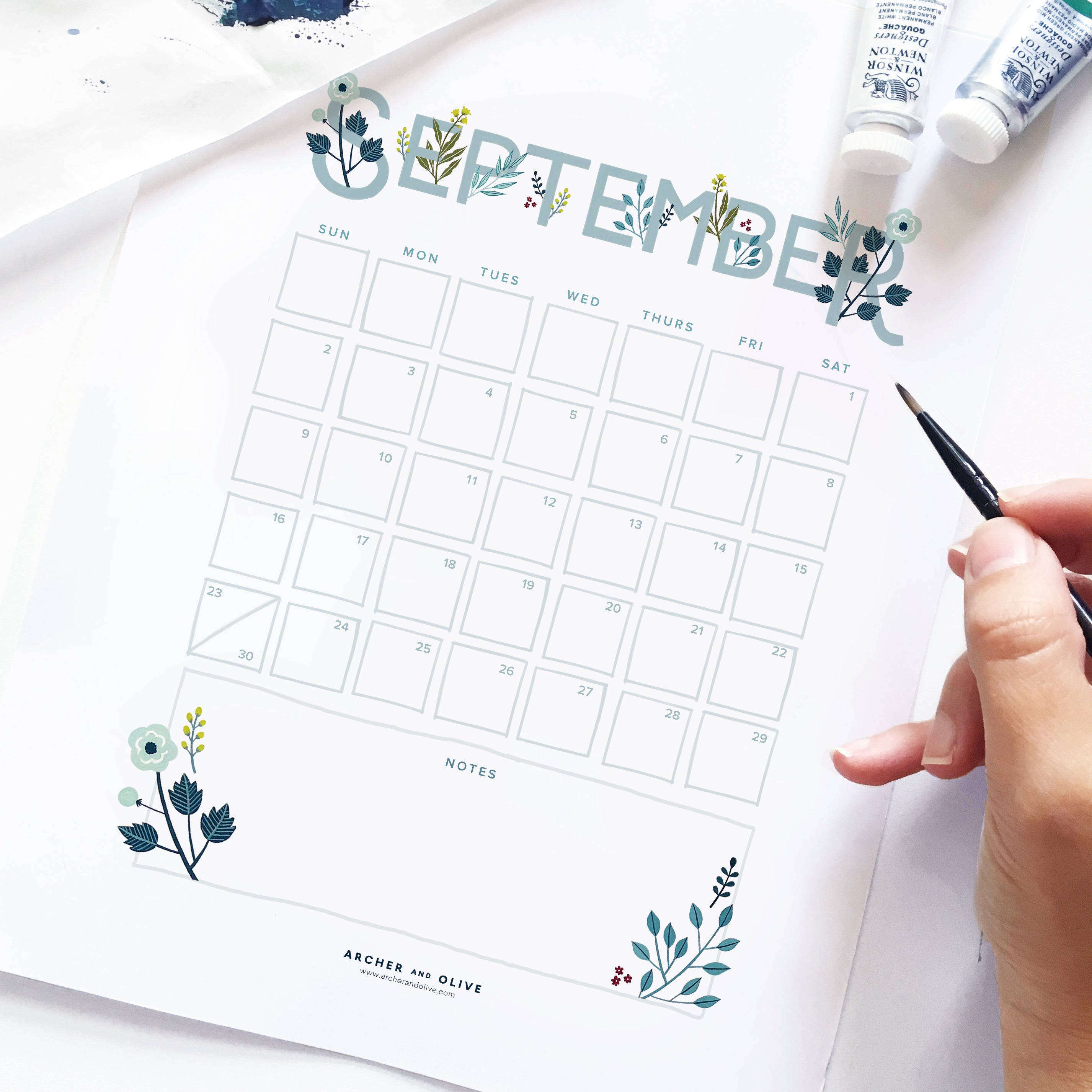 Freebie Friday - September 2018 Calendar – Archer and Olive