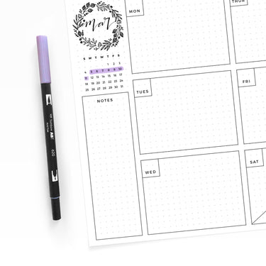 Freebie Friday - March Weekly Dot Grid Layout – Archer and Olive