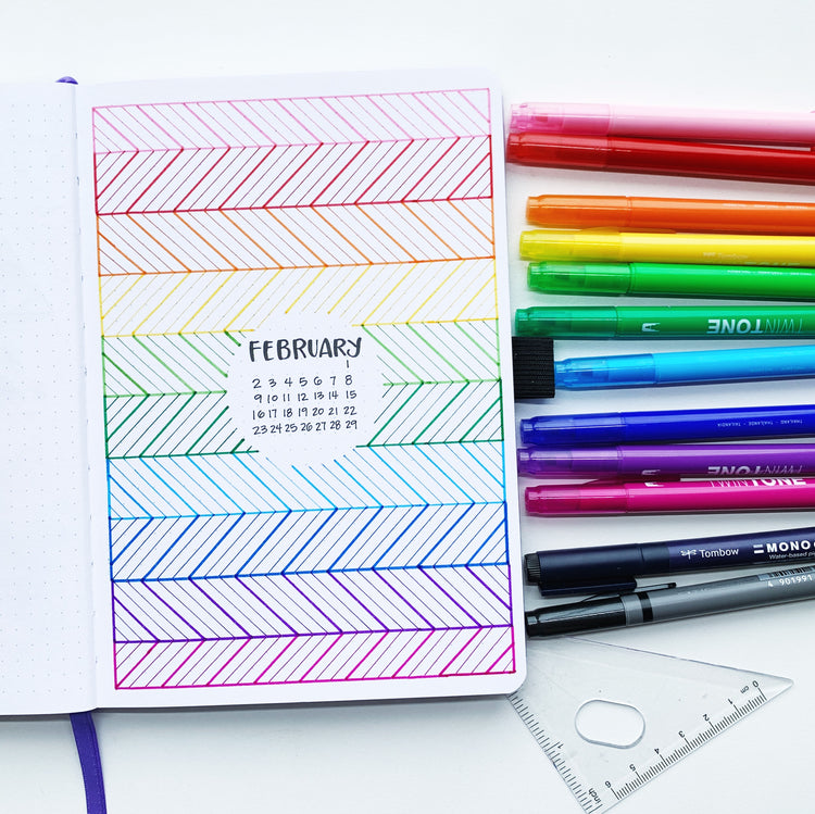 February Rainbow Pattern Cover Page Tutorial – Archer and Olive