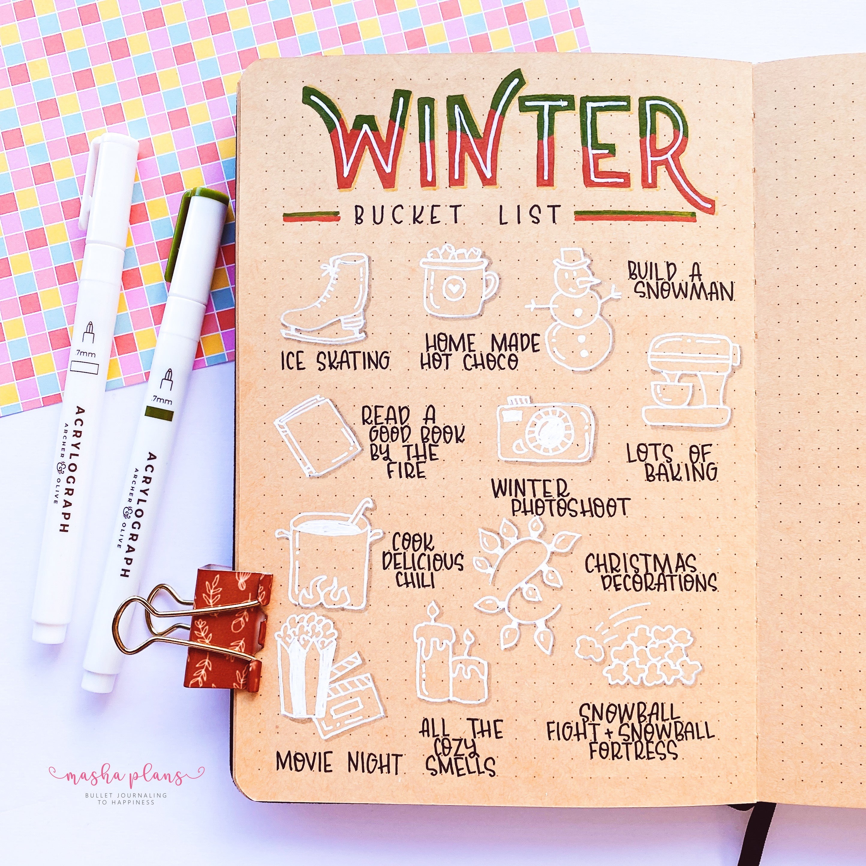 How To Create A Winter Bucket List In Your Bullet Journal + Winter ...