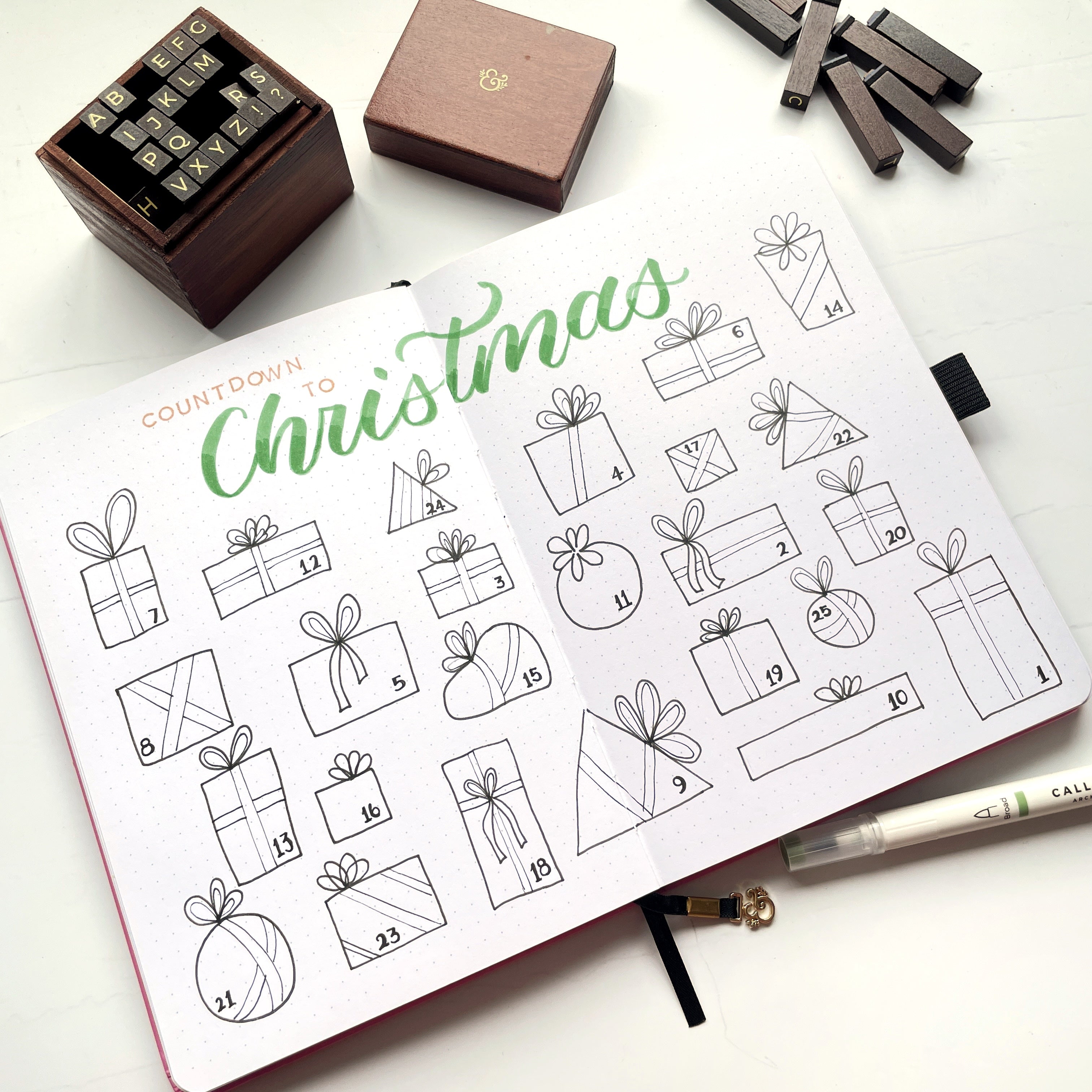 How To Create A Christmas Countdown Bullet Journal Spread – Archer and ...