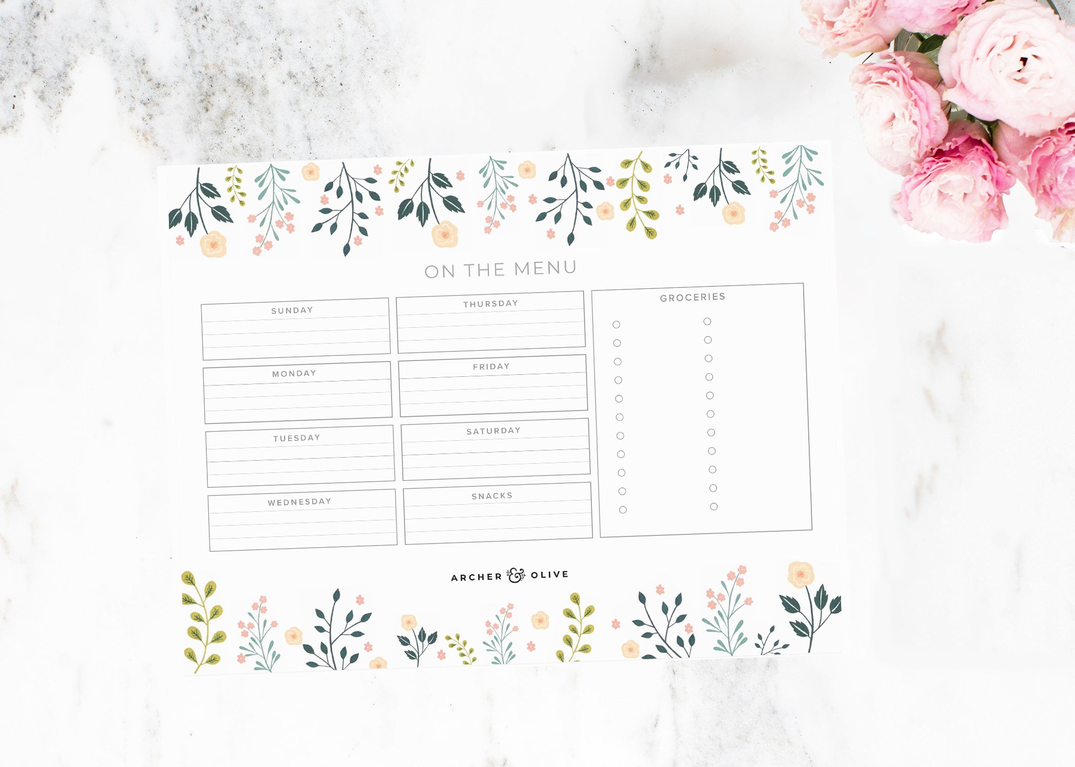 Freebie Friday - On the Menu – Archer and Olive