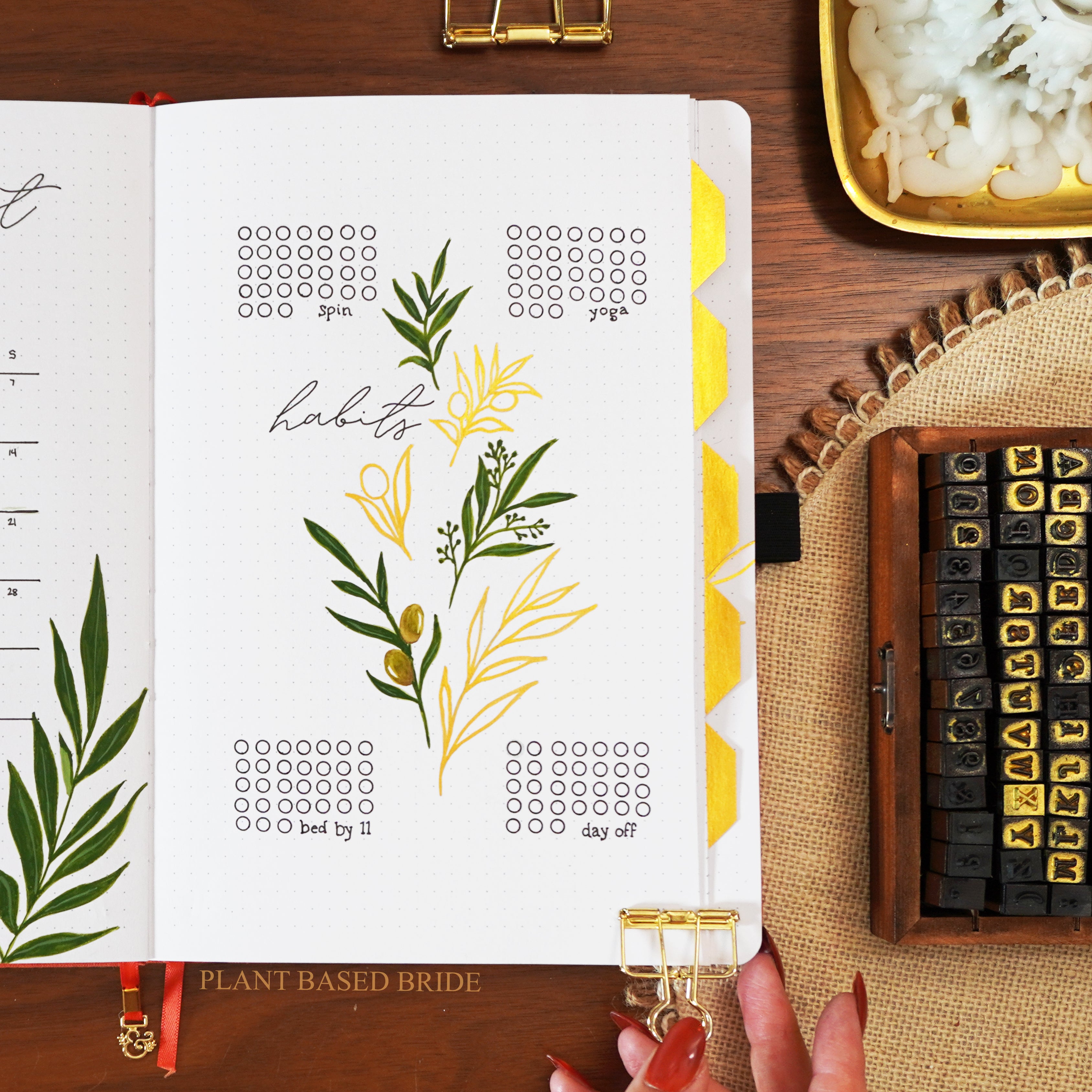 How To Create An Olive Branch Bullet Journal Habit Tracker – Archer and ...