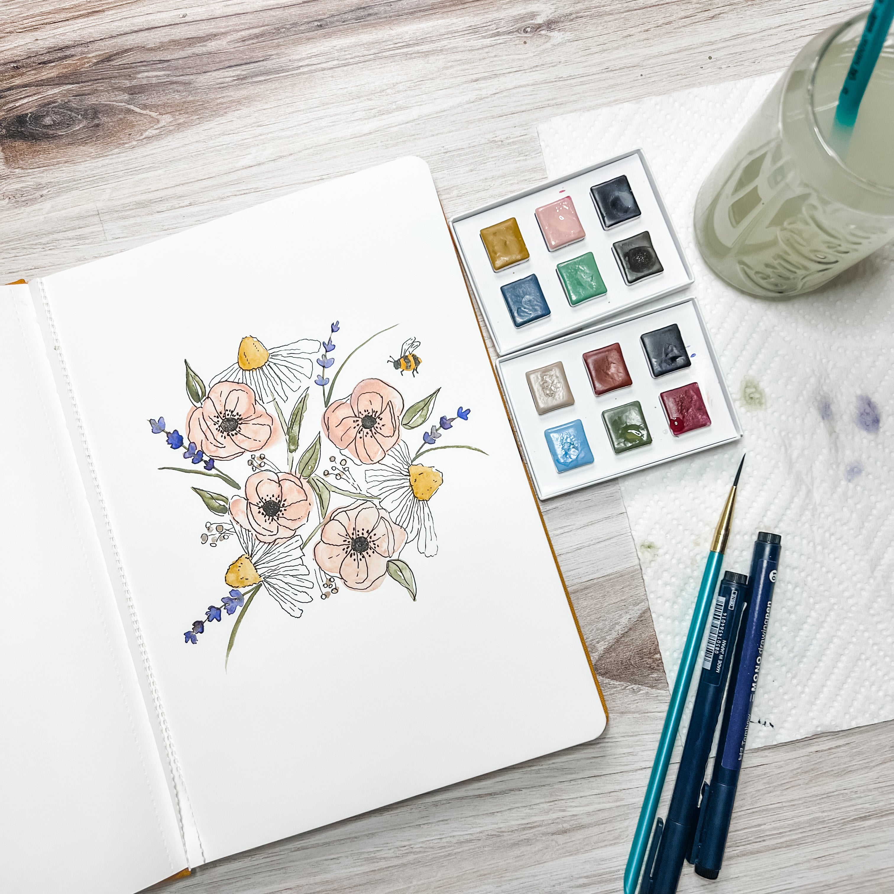 How To Create An Easy Spring Watercolor Floral Pattern – Archer and Olive