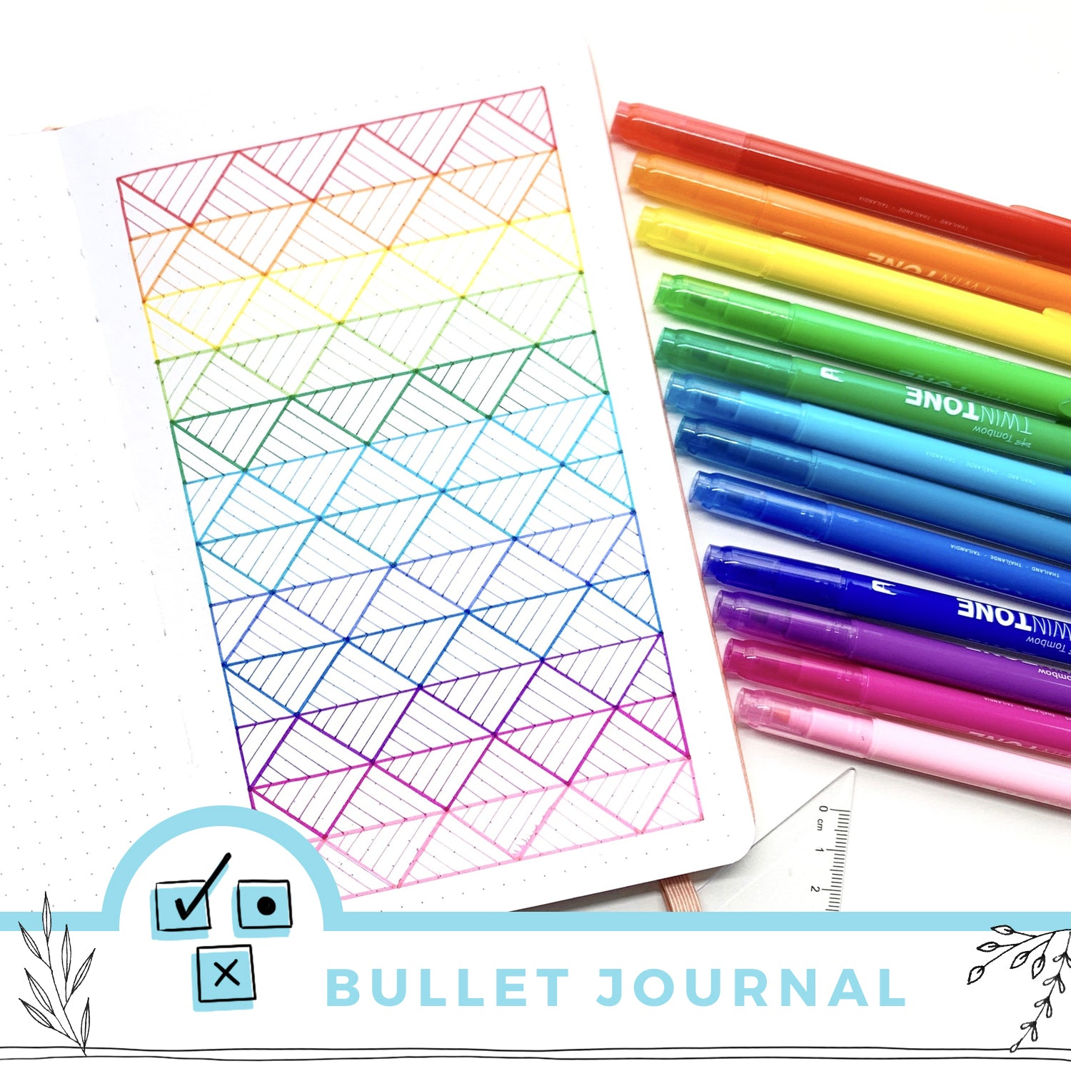 Rainbow Triangle Pattern Tutorial For Your Bullet Journal – Archer and ...