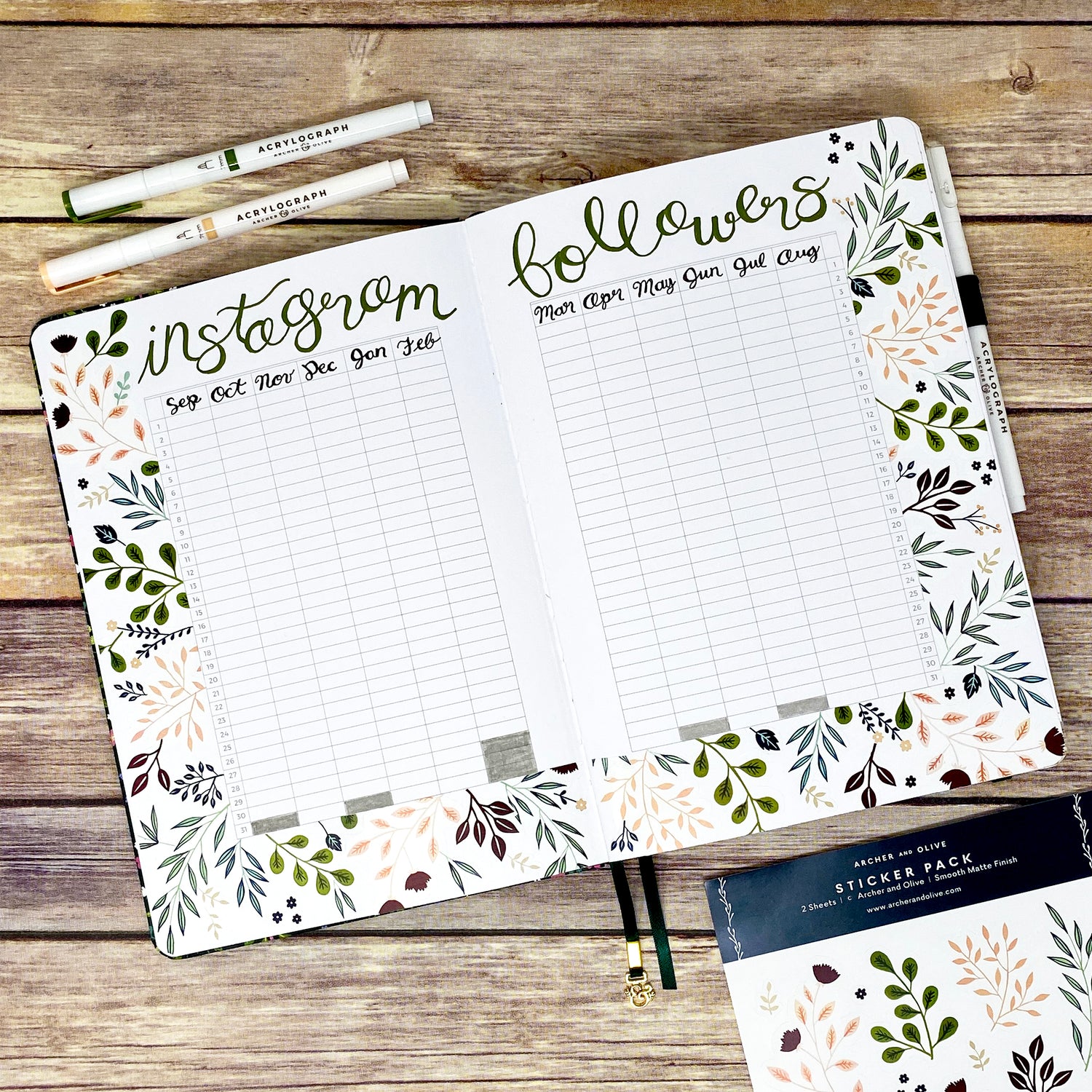 Setting Up a Social Media Planner in your Undated Planner – Archer and ...