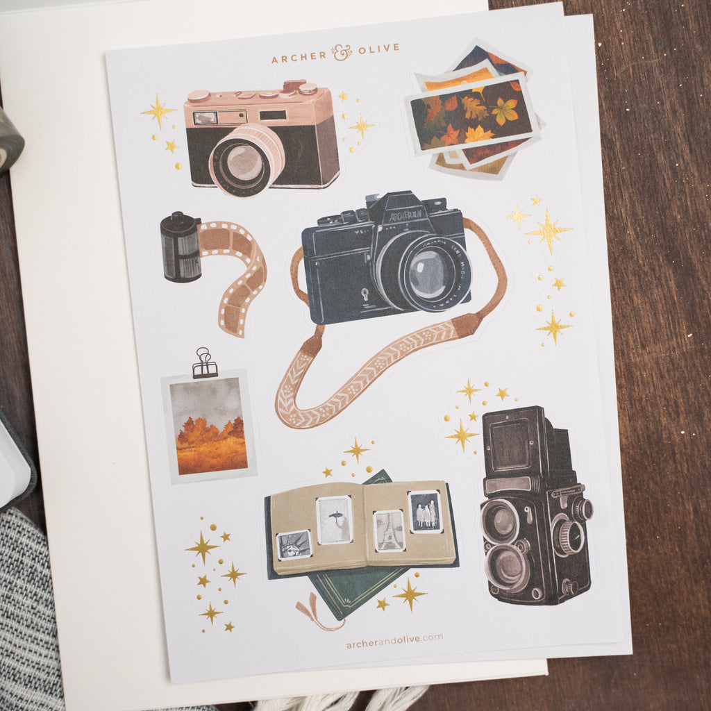 Vintage Camera Sticker Set | Archer and Olive