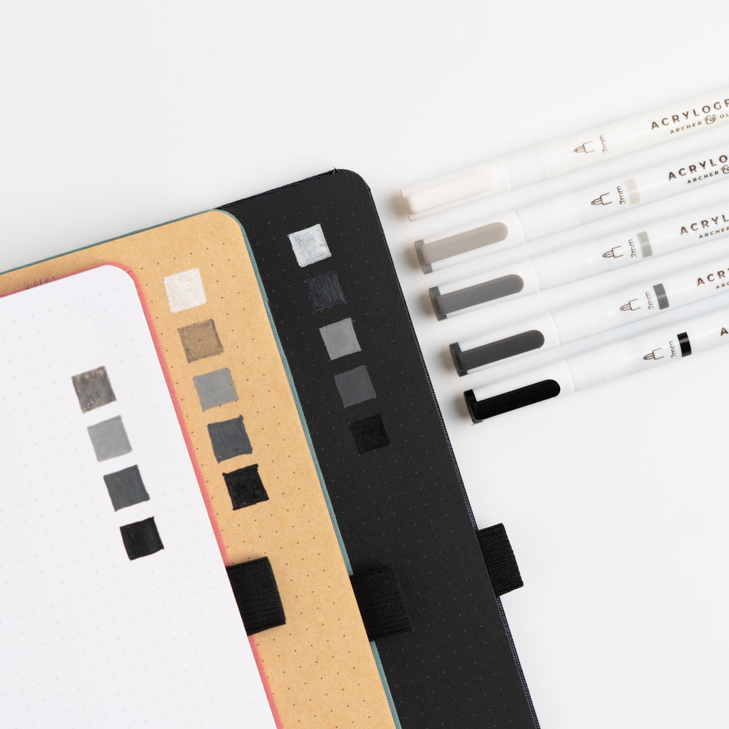 Grayscale Acrylographs | Set of 5 | Archer and Olive
