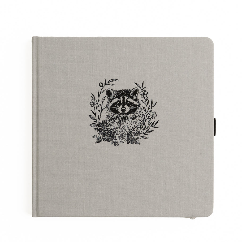 8x8 Radiant Raccoon: Dot Grid Notebook | Archer and Olive