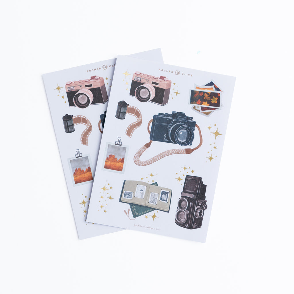 Vintage Camera Sticker Set | Archer and Olive