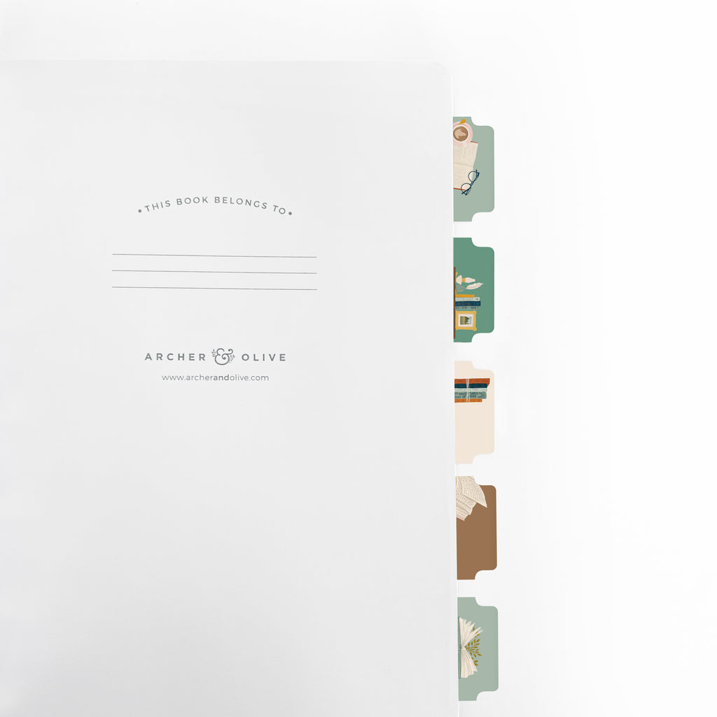 Books & Flowers Printable Planner Tabs | Archer and Olive