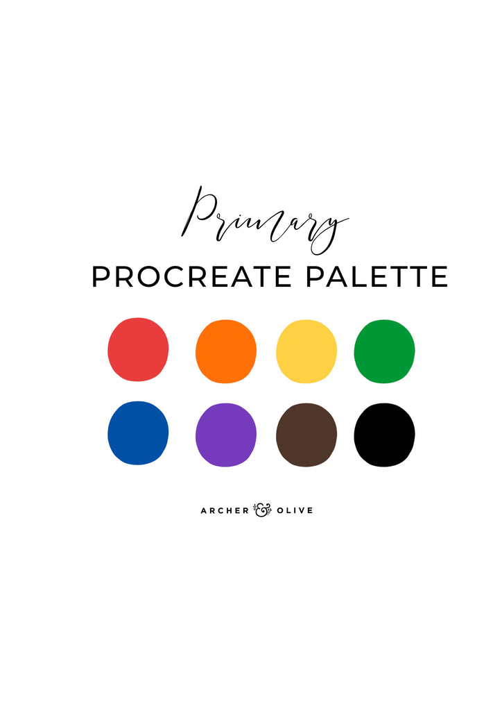Procreate Swatch - Primary Color Set | Archer and Olive